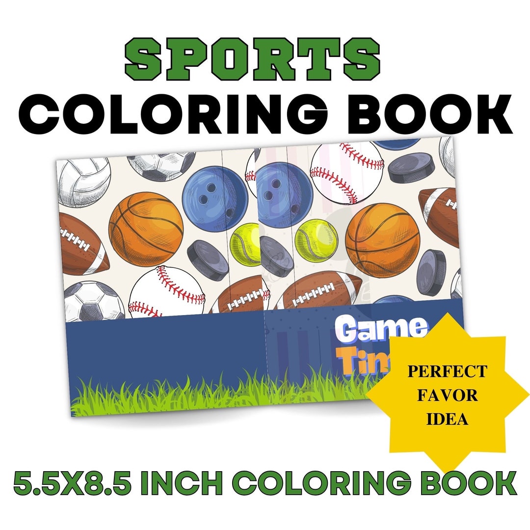 Sports Birthday Coloring Book Mini Coloring Book Party Favors ANY THEME ...