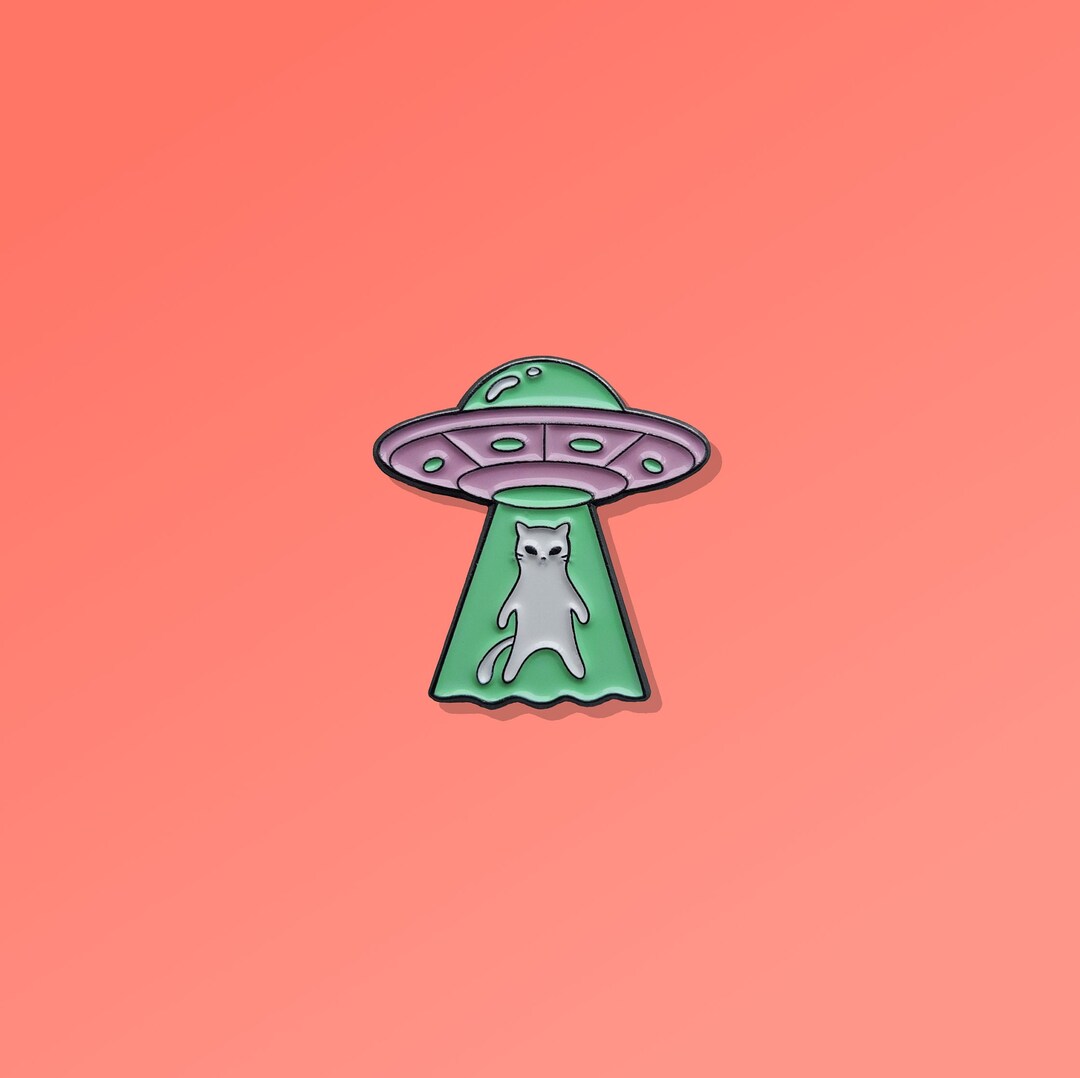 Cat Ufo Pin Alien Cute Black Enamel Pin for Backpacks Jackets and Hats Perfect Gift - Etsy