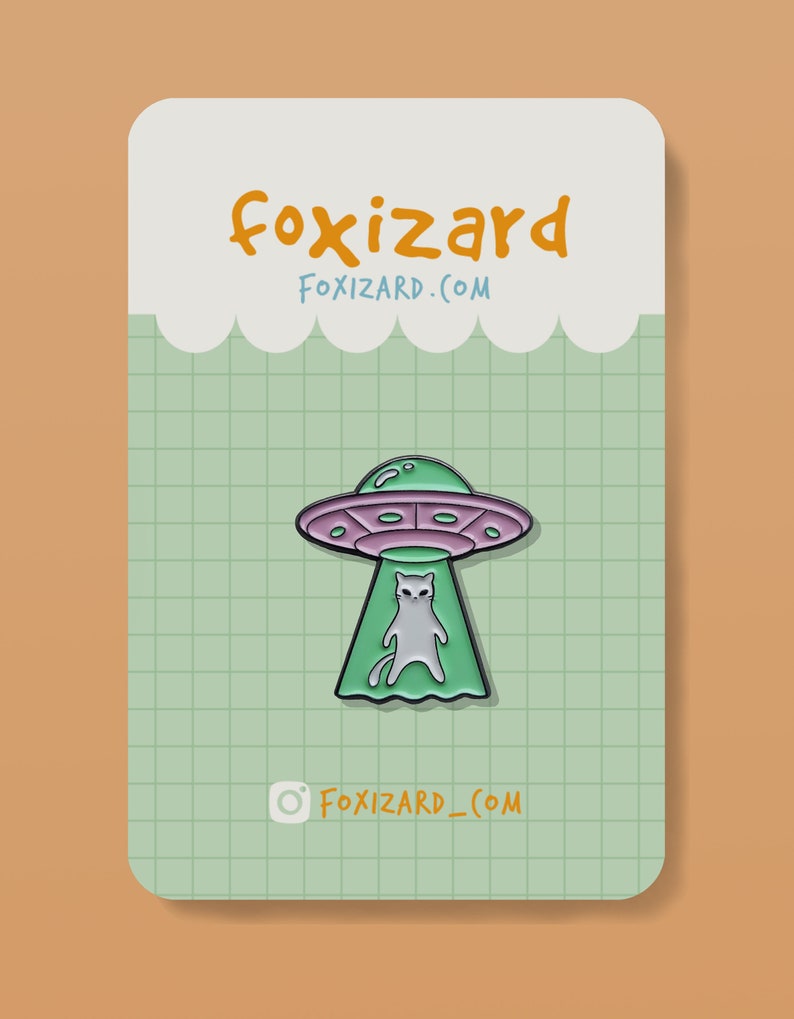 Cat Ufo Pin Alien Cute Black Enamel Pin for Backpacks Jackets and Hats ...