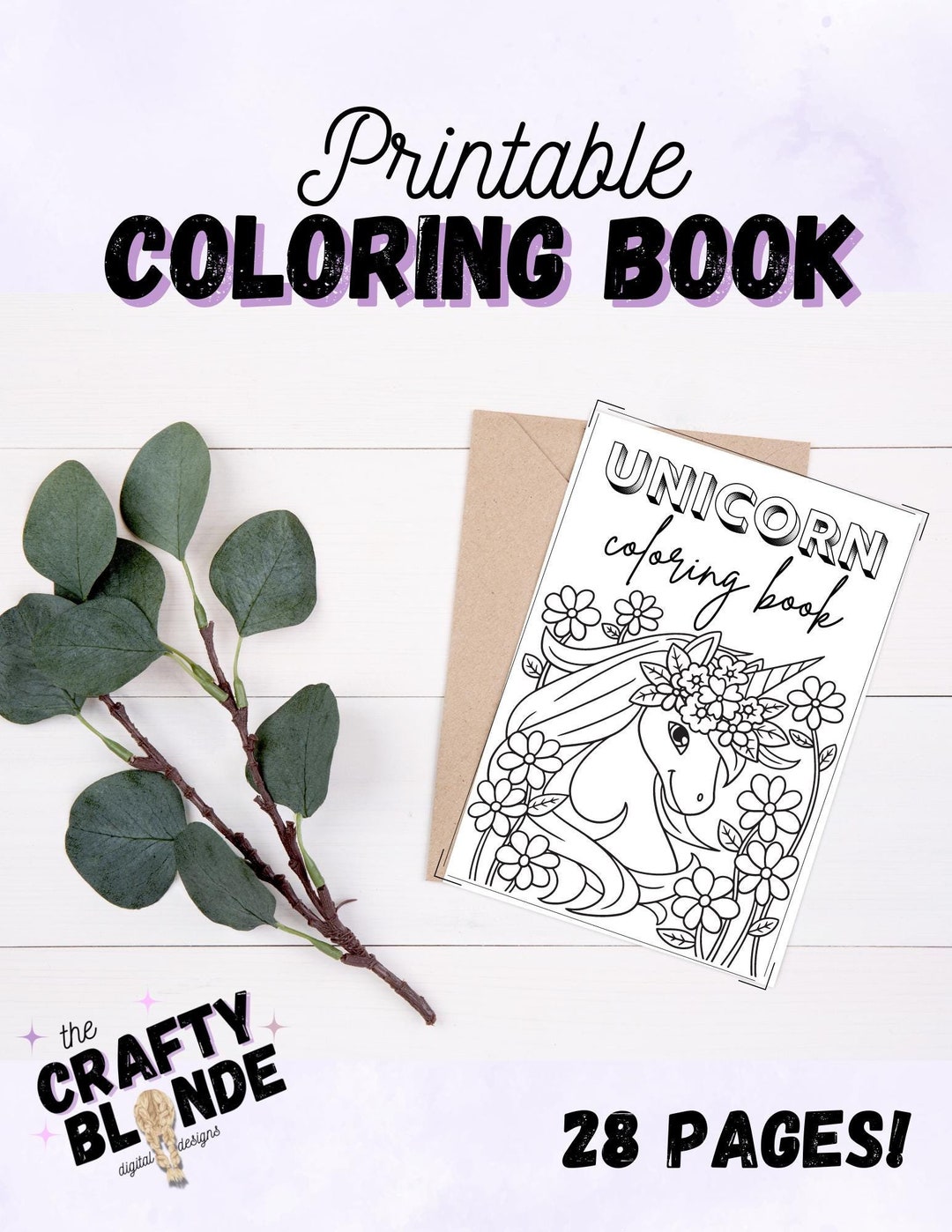 Unicorn Coloring Book, Printable Coloring Pages - Etsy