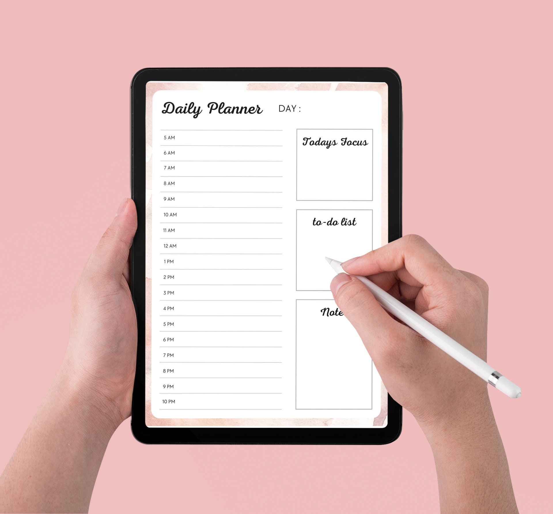 Daily Digital Planner, Printable Daily Planner, iPad Planner, Instant ...