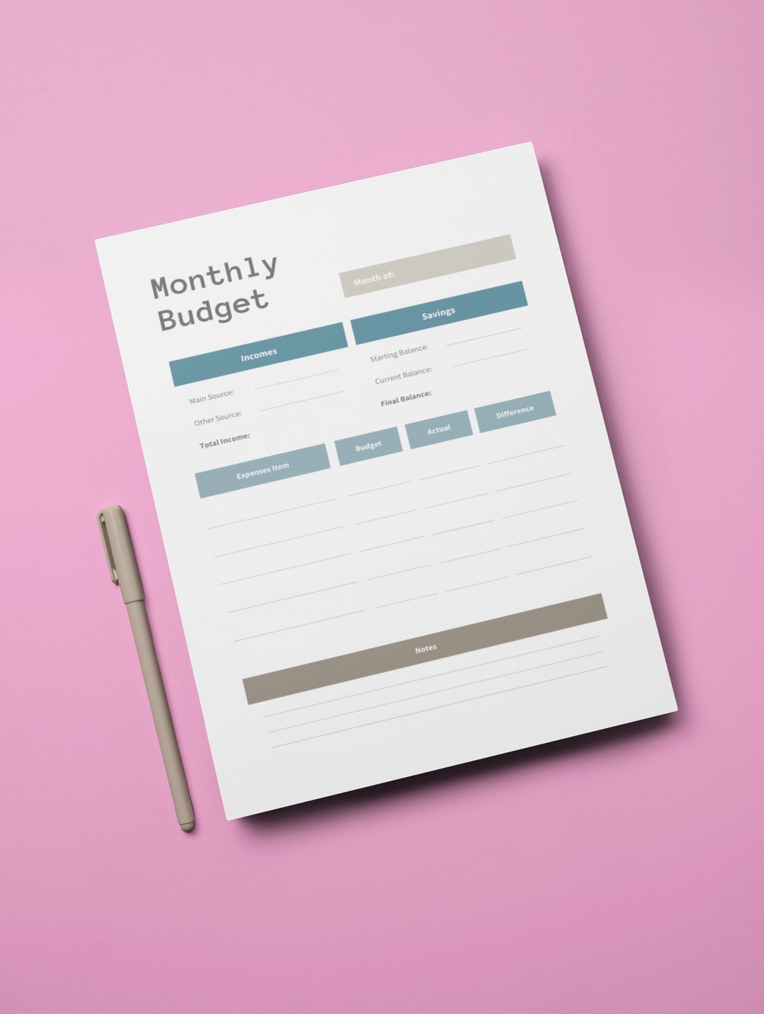 Monthly Budget Digital Planner, Printable Budget Planner, iPad Planner ...