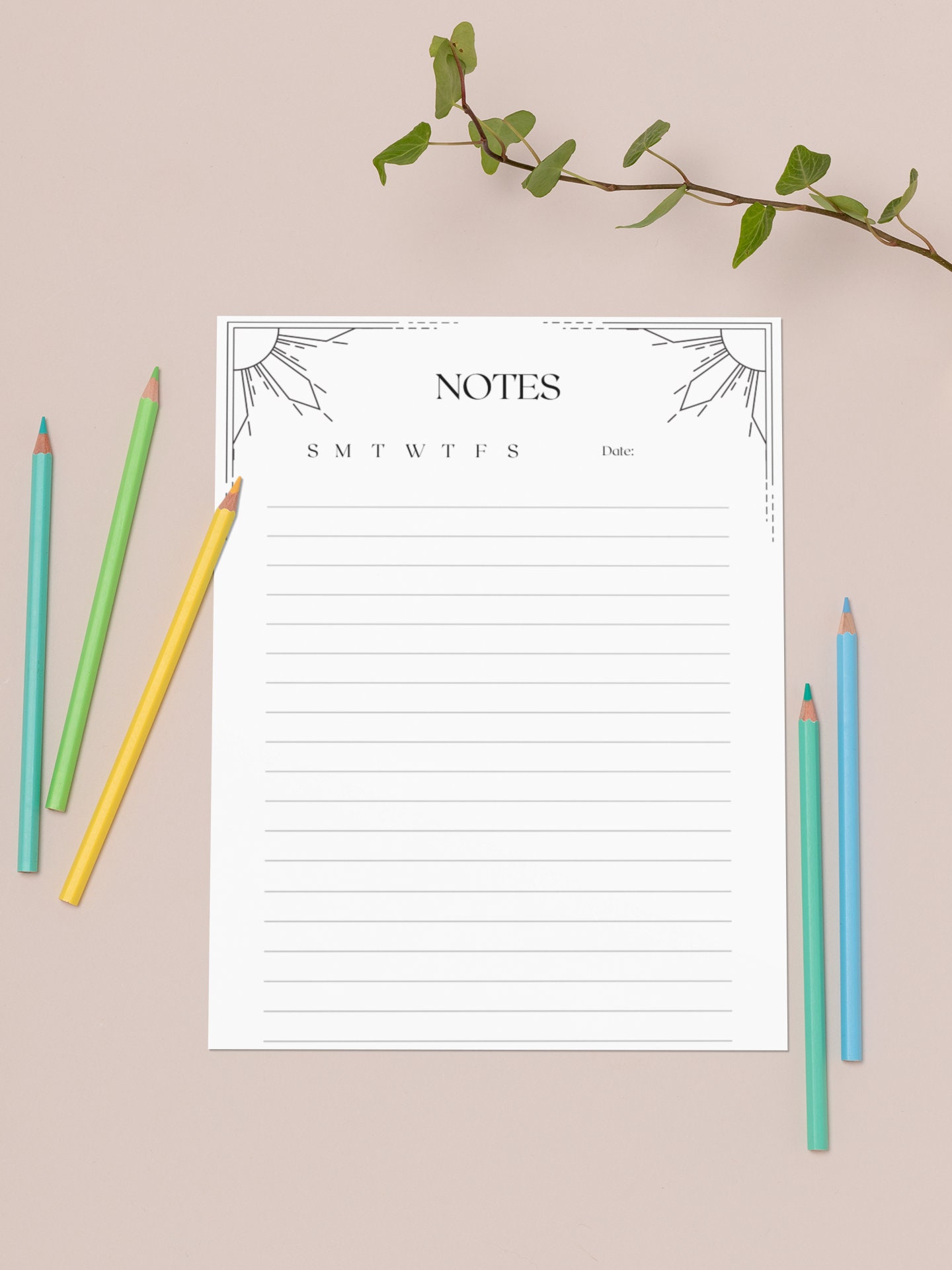 Notes Digital Planner, Printable Daily Planner, iPad Planner, Instant ...