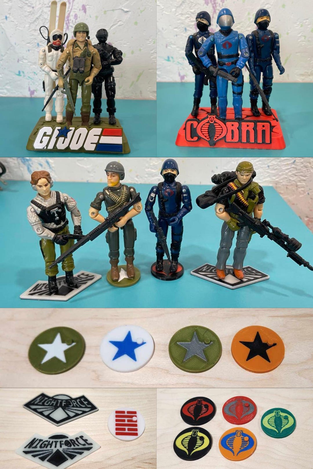 GI JOE Vintage Action Figure Display Stand Retro Cobra Night Force - Etsy