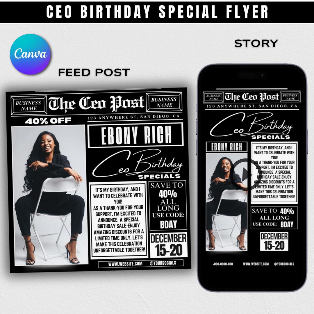 Ceo Birthday Sale Flyer Template | Ceo Birthday | Ceo Birthday | Ceo ...