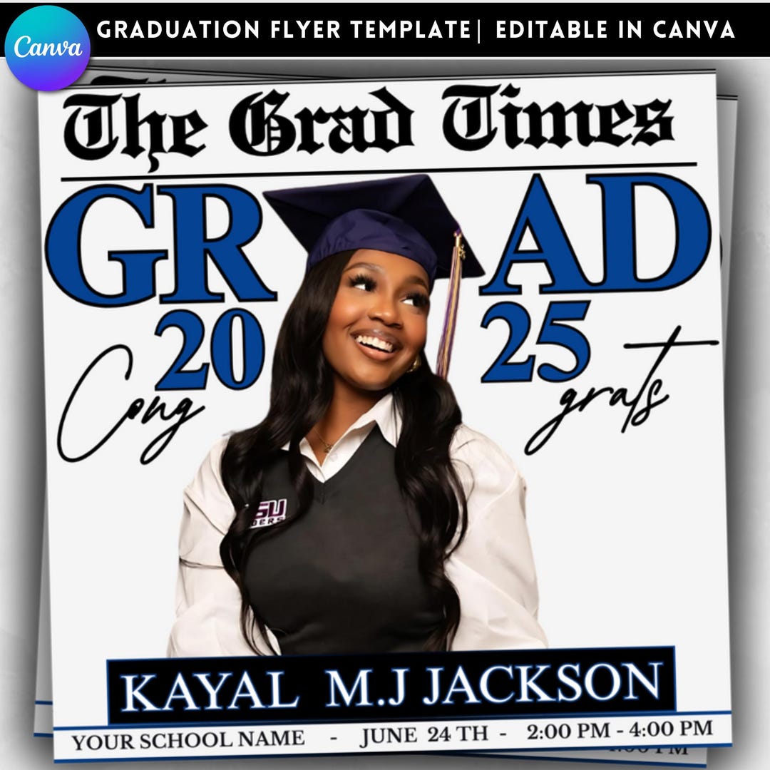 Graduation Party Invitation Template | Grad Evite | Grad Flyer | Grad ...