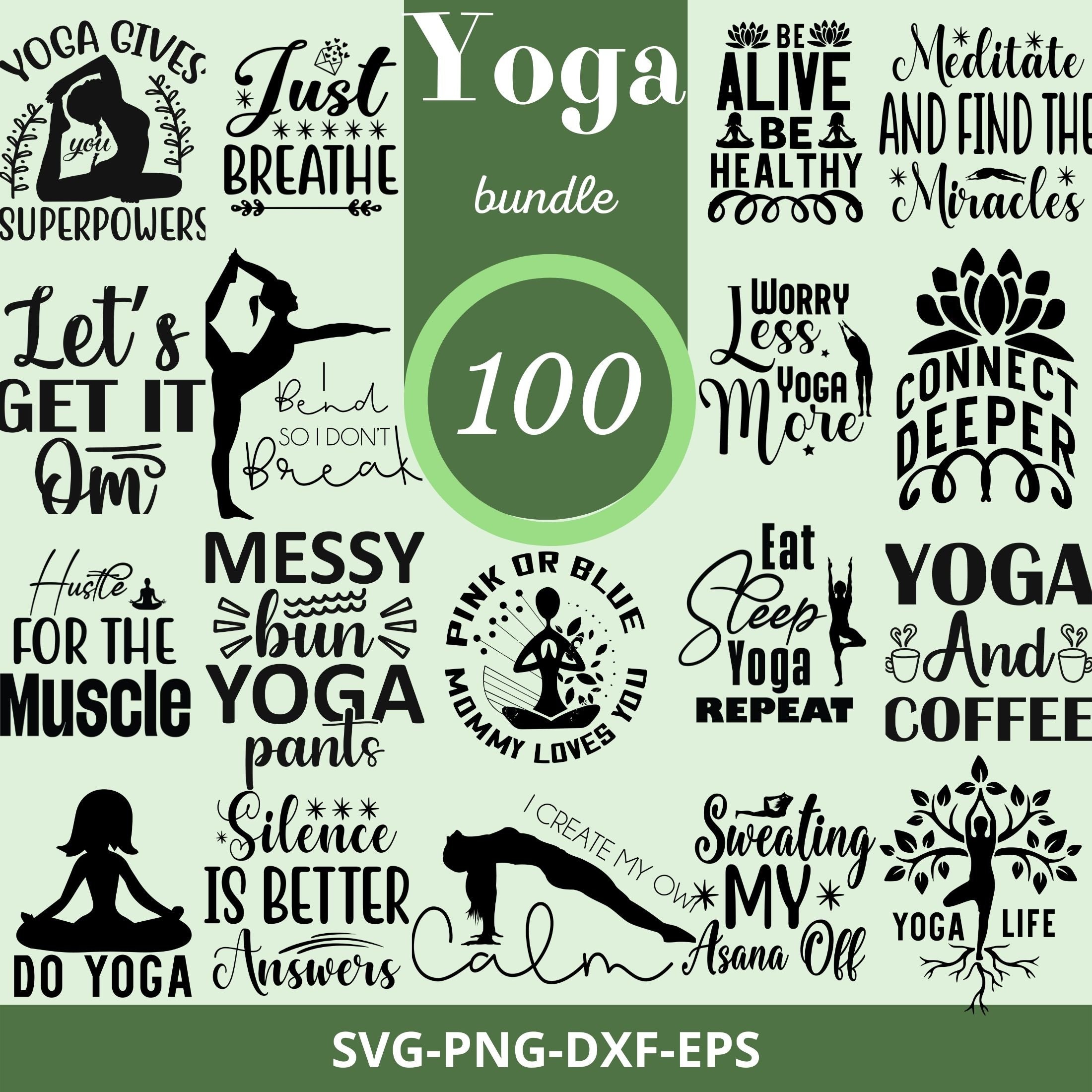 Yoga Svg Bundle, Yoga Bundle, Yoga Svg Quotes Bundle, Yoga Poses Svg ...
