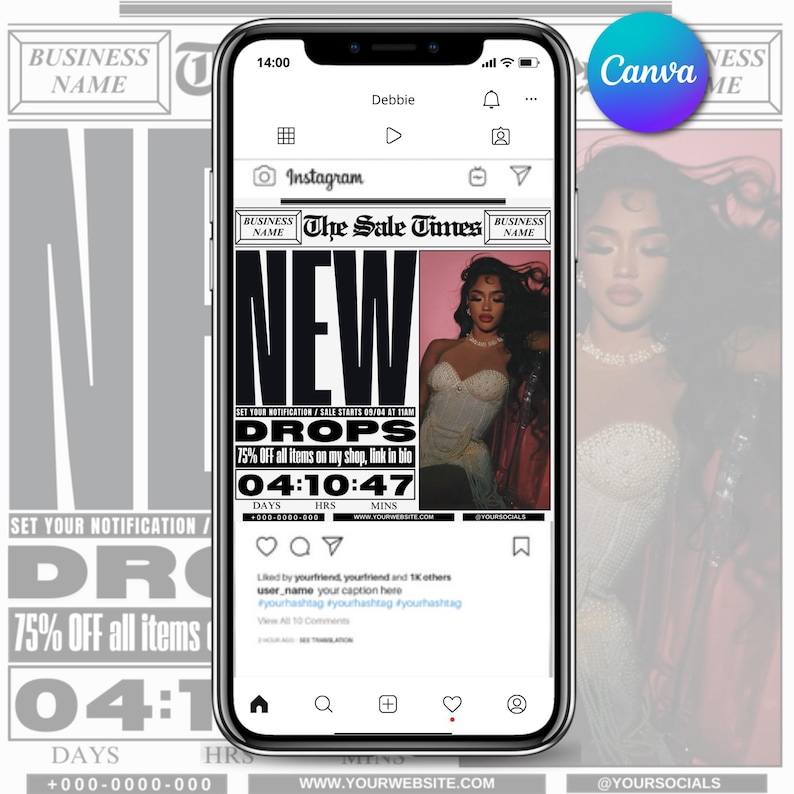 New Drop Flyer Template: Editable Canva Product Launch Announcement ...