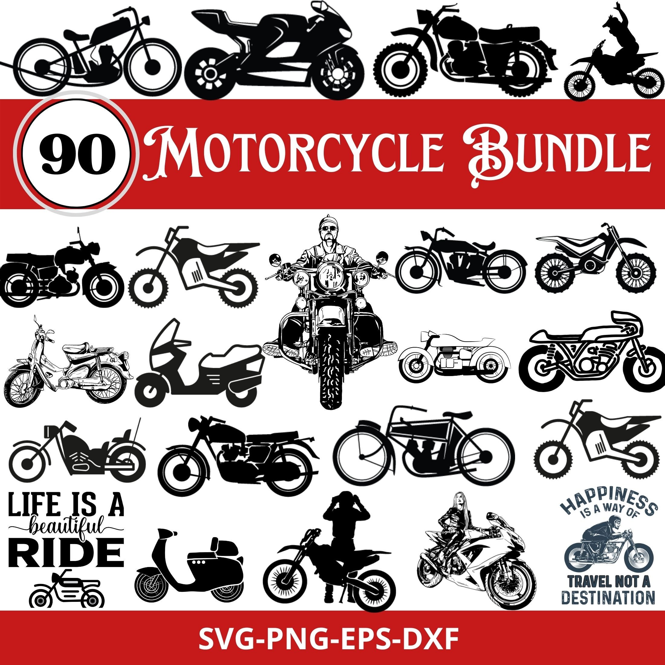 Motorcycle Bundle Svg, Motorcycle Rider Svg, Motorcycle Clipart, Motor ...