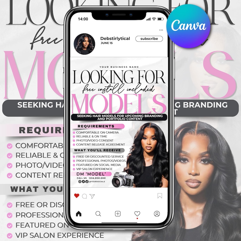 Model Call Flyer Template: DIY Looking for Model (canva Editable ...