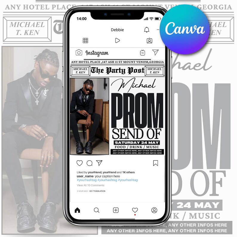Prom Send off Flyer Template; Prom Send off Invitation; Prom Invitation ...