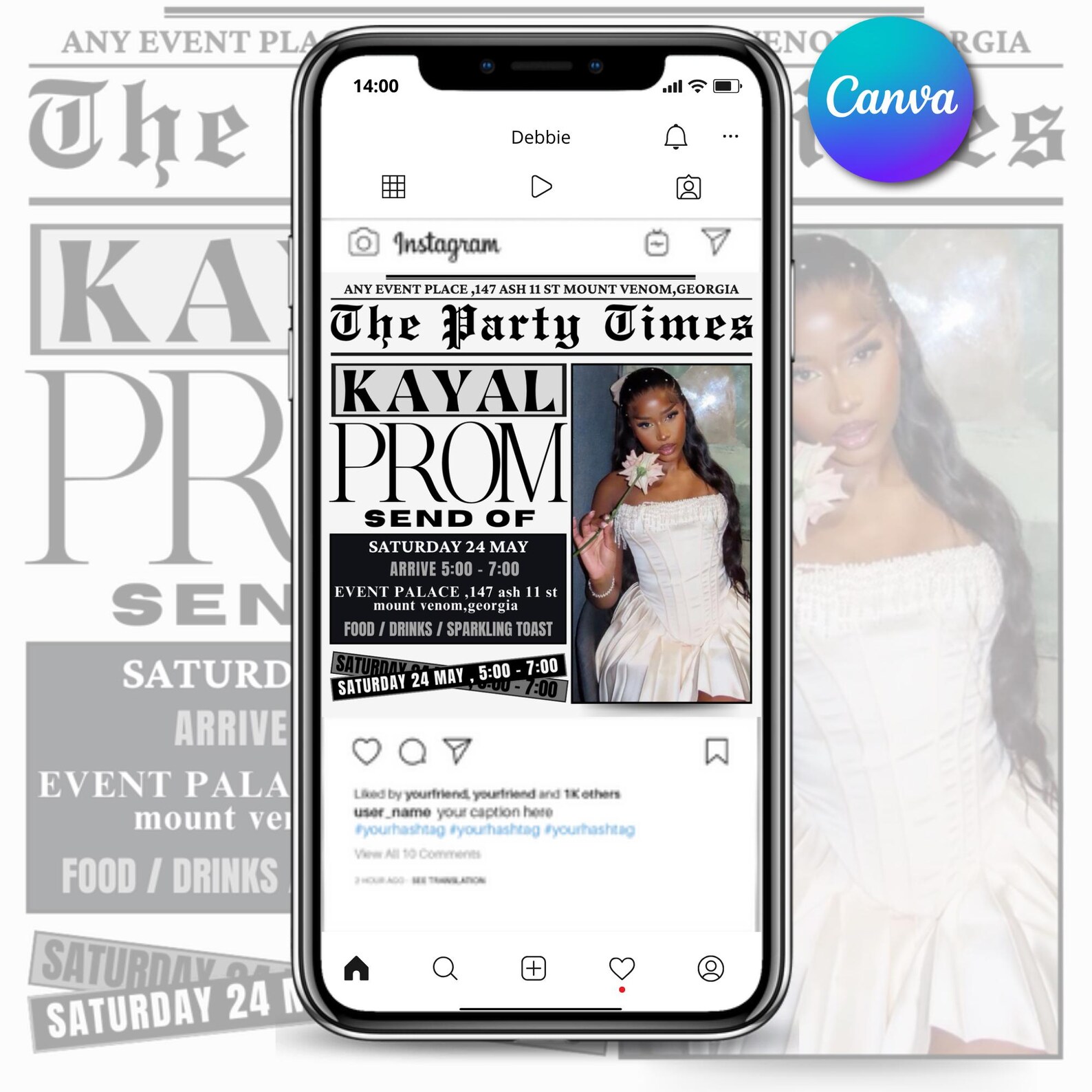 Newspaper Prom Flyer Template: Editable Event Poster (canva) - Etsy