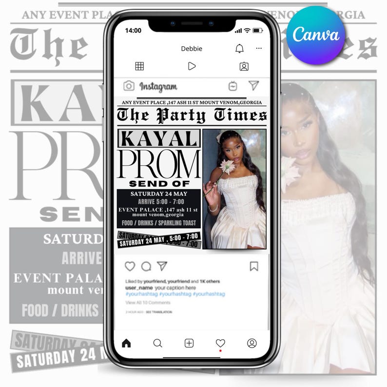 Newspaper Prom Flyer Template: Editable Event Poster (canva) - Etsy