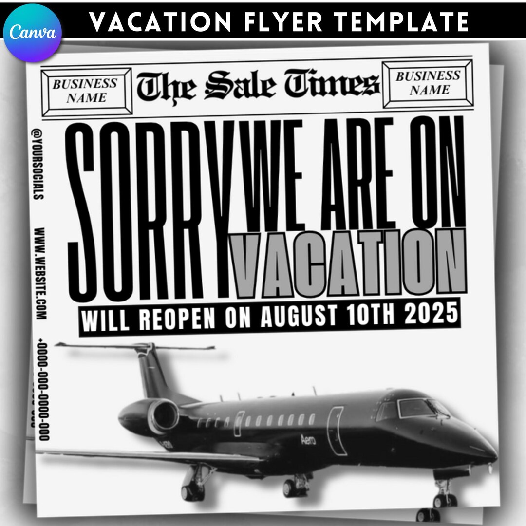 Business Vacation Flyer Template: Salon Out of Office Notice (canva ...