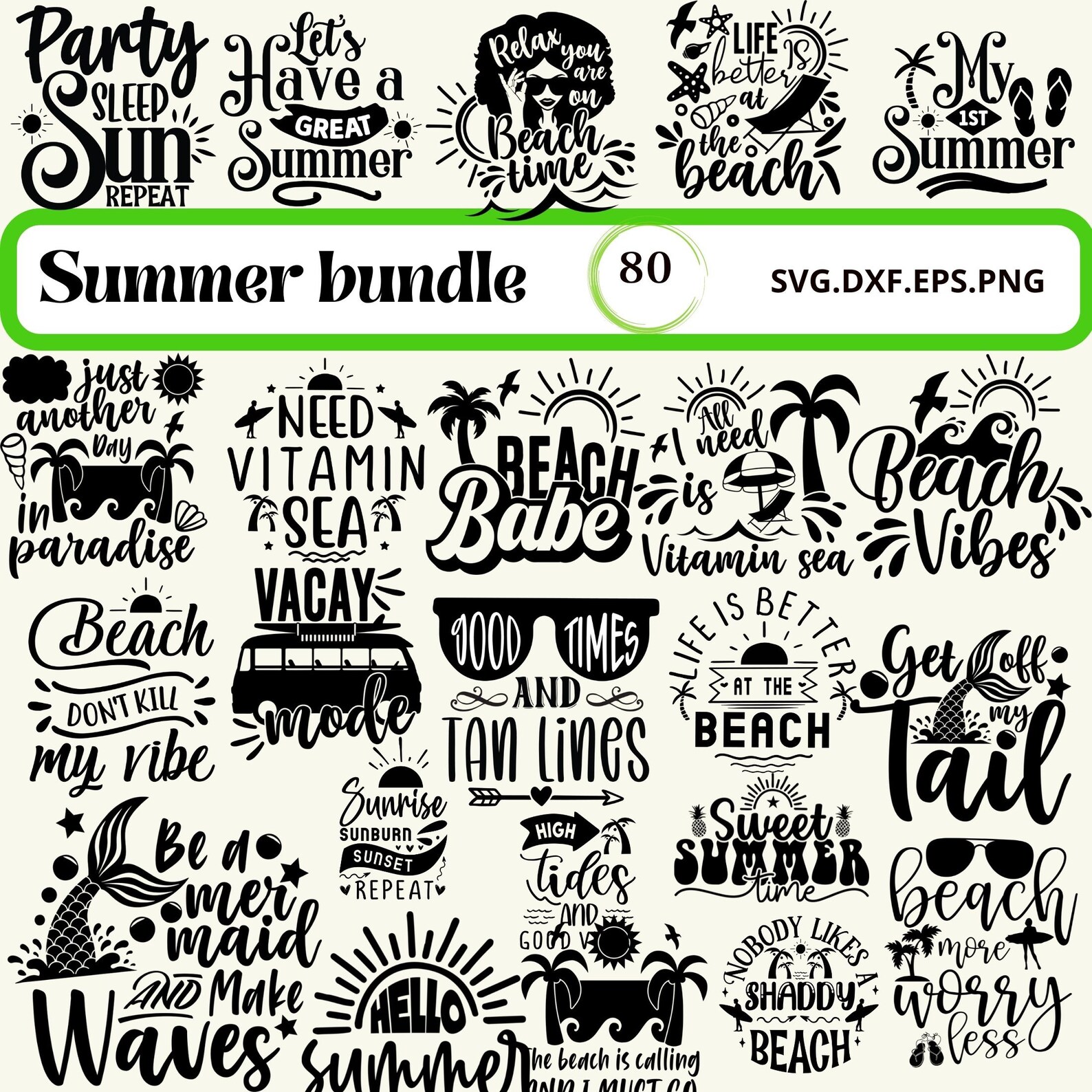 Summer Svg Bundle Summertime Svg Summer Quotes Svg Beach - Etsy