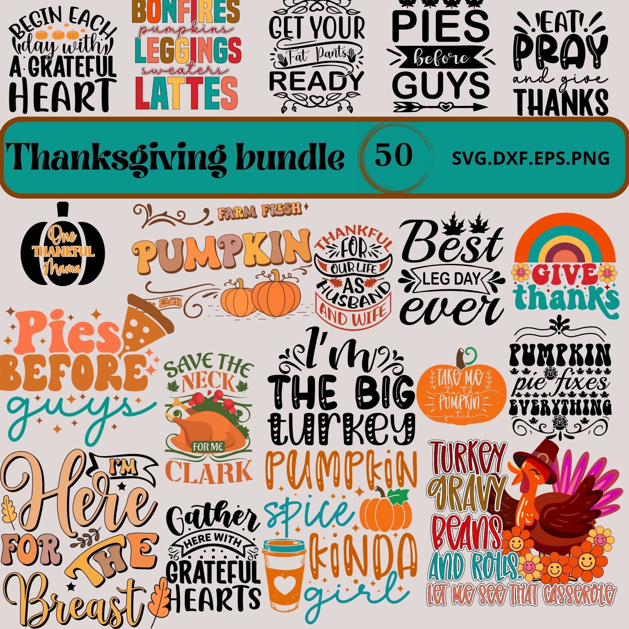 Thanksgiving SVG Bundle, Thanksgiving Shirt Svg, Svg Files Cricut ...