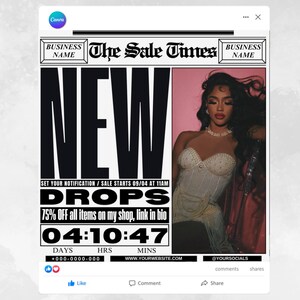 New Drop Flyer Template: Editable Canva Product Launch Announcement ...