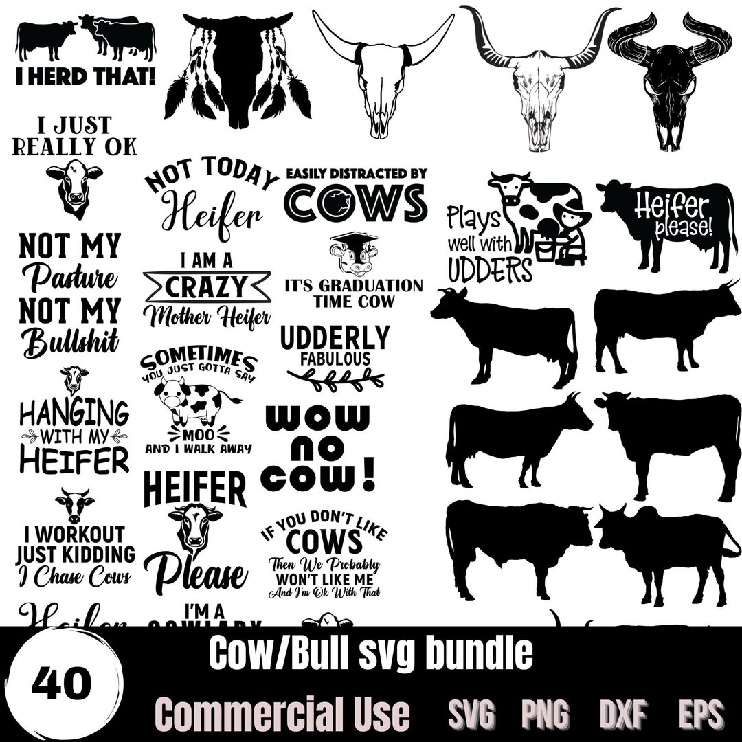 Bull SVG Designs Bundle Powerful Clipart for Wildlife Enthusiasts and ...