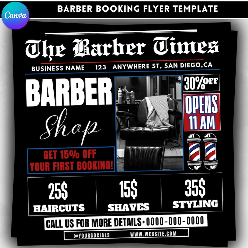 Barber Flyer Hiring - Etsy
