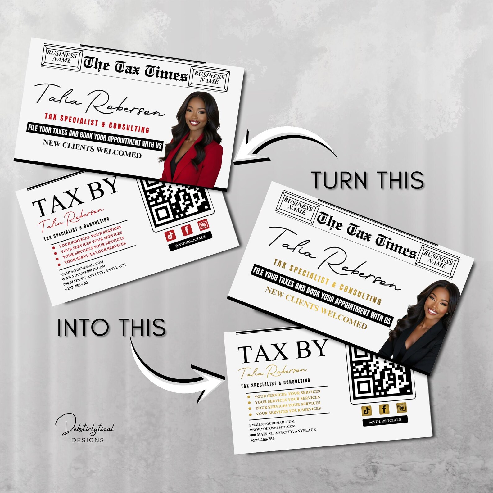 Tax Business Card Template | Professional Tax Card | Editable Canva ...