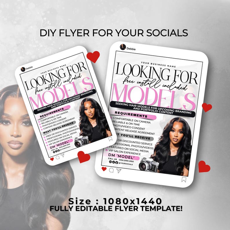Model Call Flyer Template: DIY Looking for Model (canva Editable ...