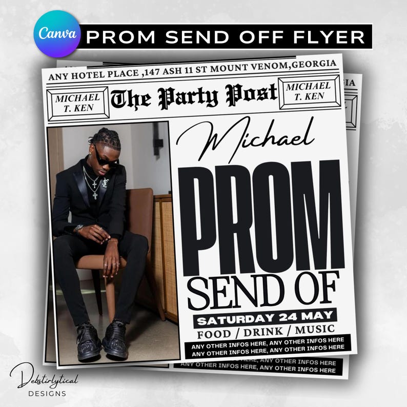 Prom Send off Flyer Template; Prom Send off Invitation; Prom Invitation ...