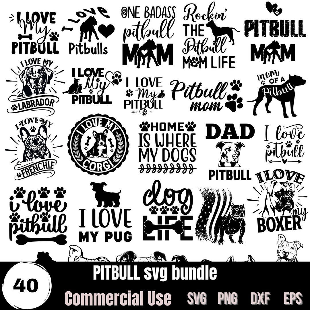 Pitbull SVG Designs Bundle Loyal Clipart for Pitbull Lovers - Etsy