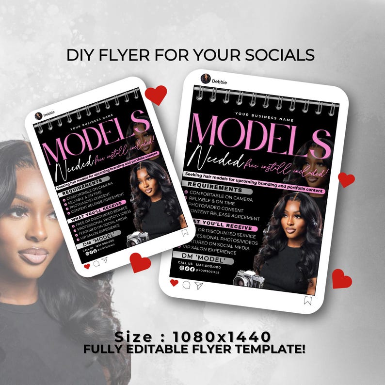Model Call Flyer Template: DIY Looking for Model (canva Editable ...