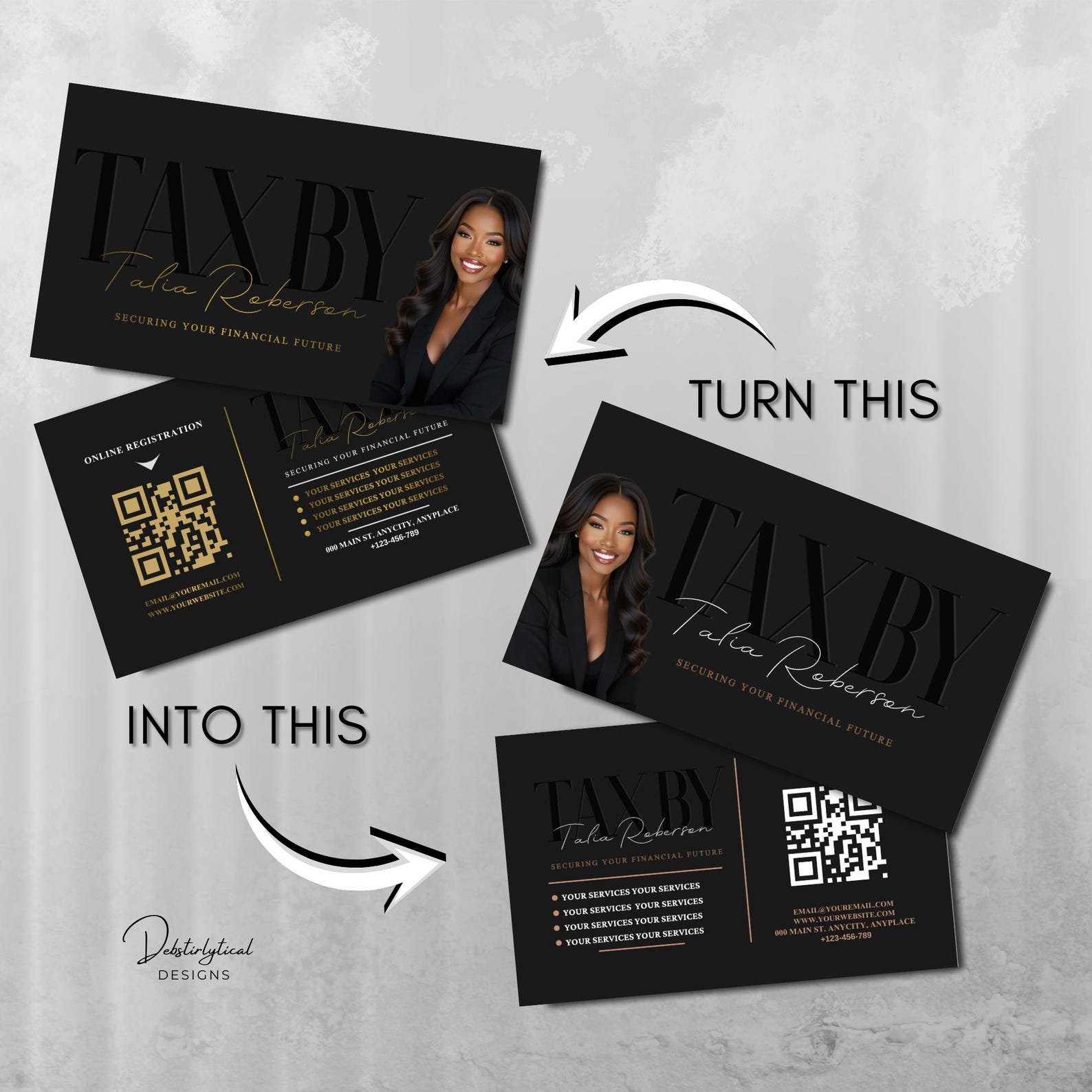 Tax Business Card Template | Professional Tax Card | Editable Canva ...