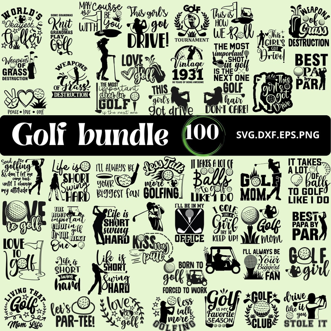Golf Svg Bundle, Golfer Svg Quotes Bundle Golf Cut File, Clipart ...