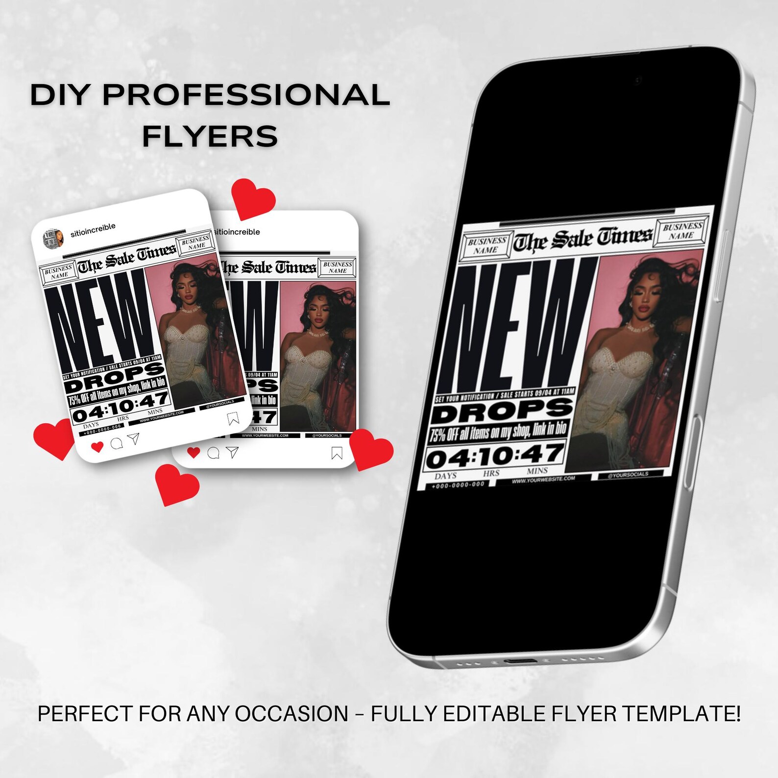 New Drop Flyer Template: Editable Canva Product Launch Announcement ...