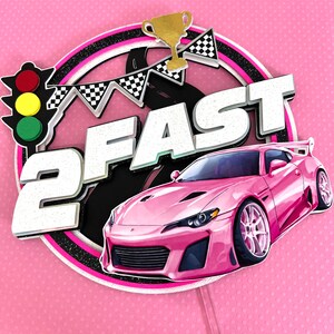 Race Car Cake Topper Two Fast Theme Custom Topper - Etsy
