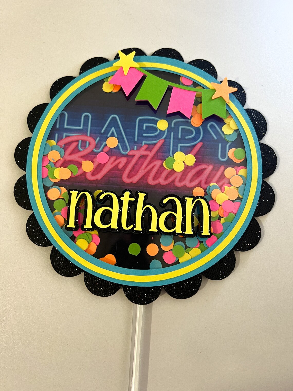 Neon Cake Topper Shaker/neon Cake Topper/neon Party/neon Party - Etsy