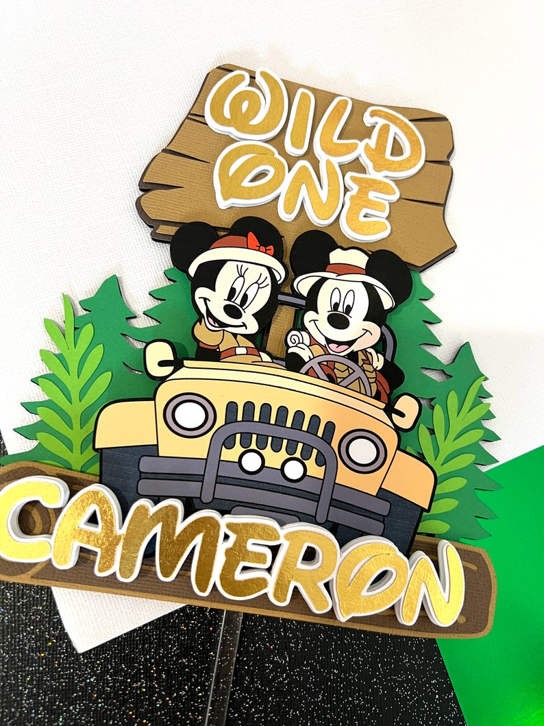 Mickey Safari Cake Topper, Wild One Jungle Theme - Etsy