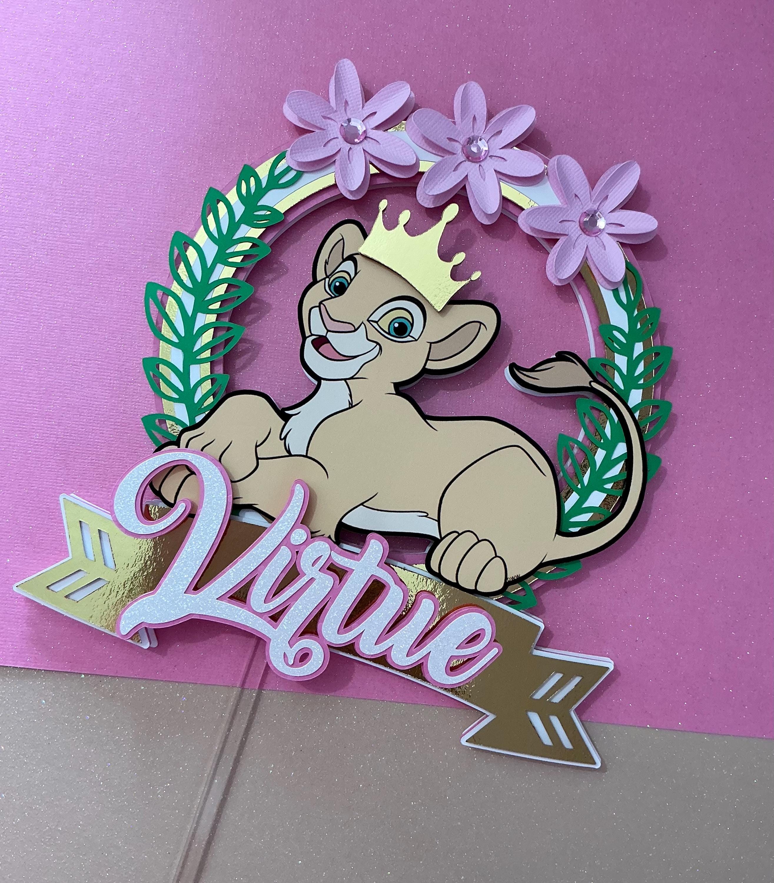 Nala Safari Cake Topper, Lion King, Personalized Baby Shower, Gender ...