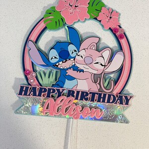 Stitch Cake Topper, Stitch Party Decor, Hawaiian Cake Topper, Custom ...