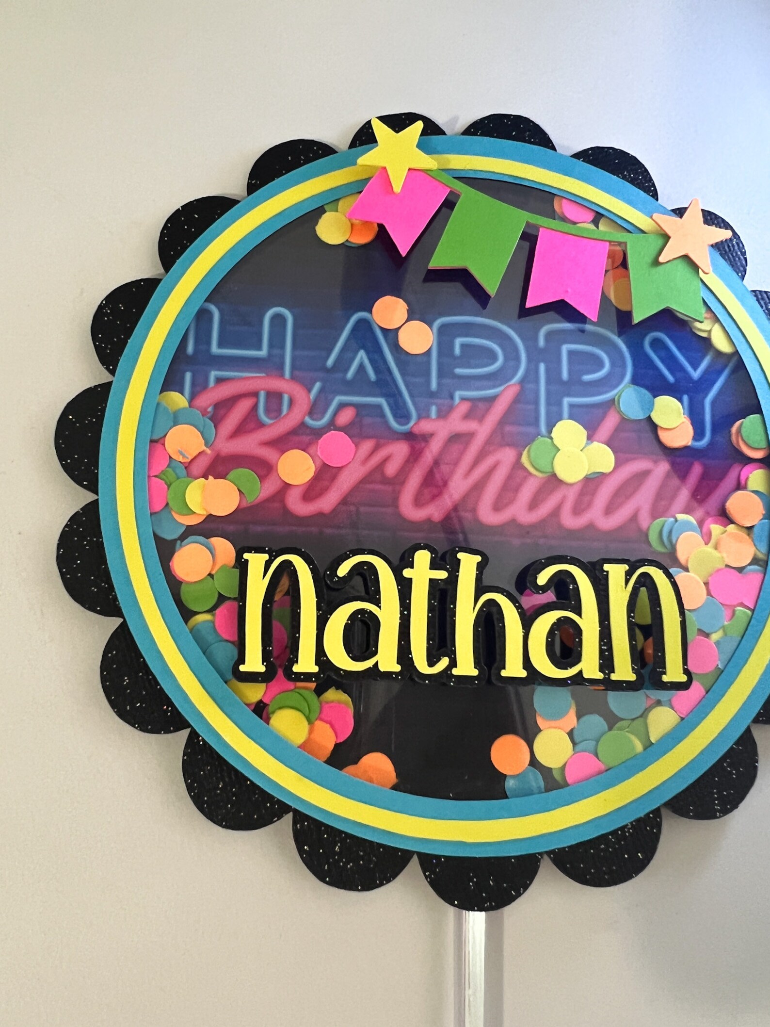 Neon Cake Topper Shaker/neon Cake Topper/neon Party/neon Party - Etsy