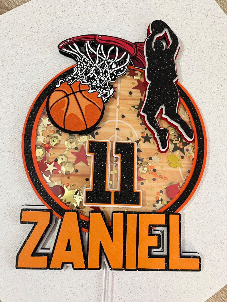 Basketball Cake Topper Shaker, Sports Party Decor, Personalized - Etsy