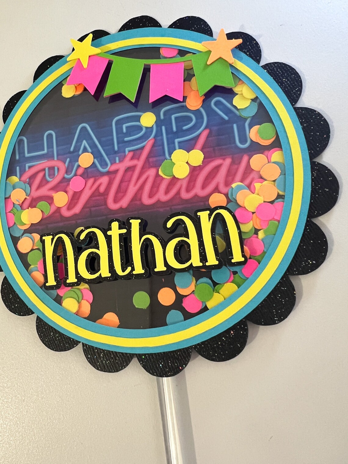 Neon Cake Topper Shaker/neon Cake Topper/neon Party/neon Party - Etsy