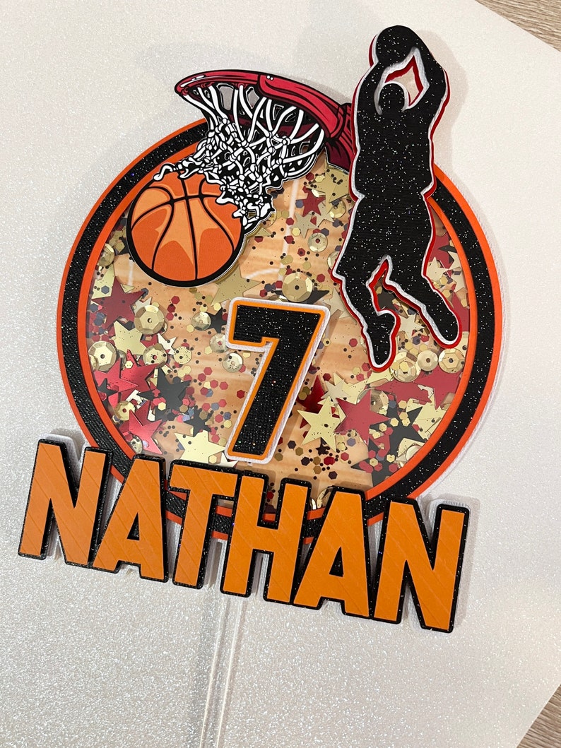 Basketball Cake Topper Shaker, Sports Party Decor, Personalized - Etsy