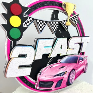Race Car Cake Topper Two Fast Theme Custom Topper - Etsy