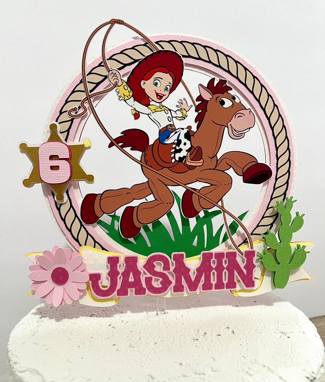 Jessie Cowgirl Cake Topper, Toy Story, Custom Party Decor, Custom Cake ...
