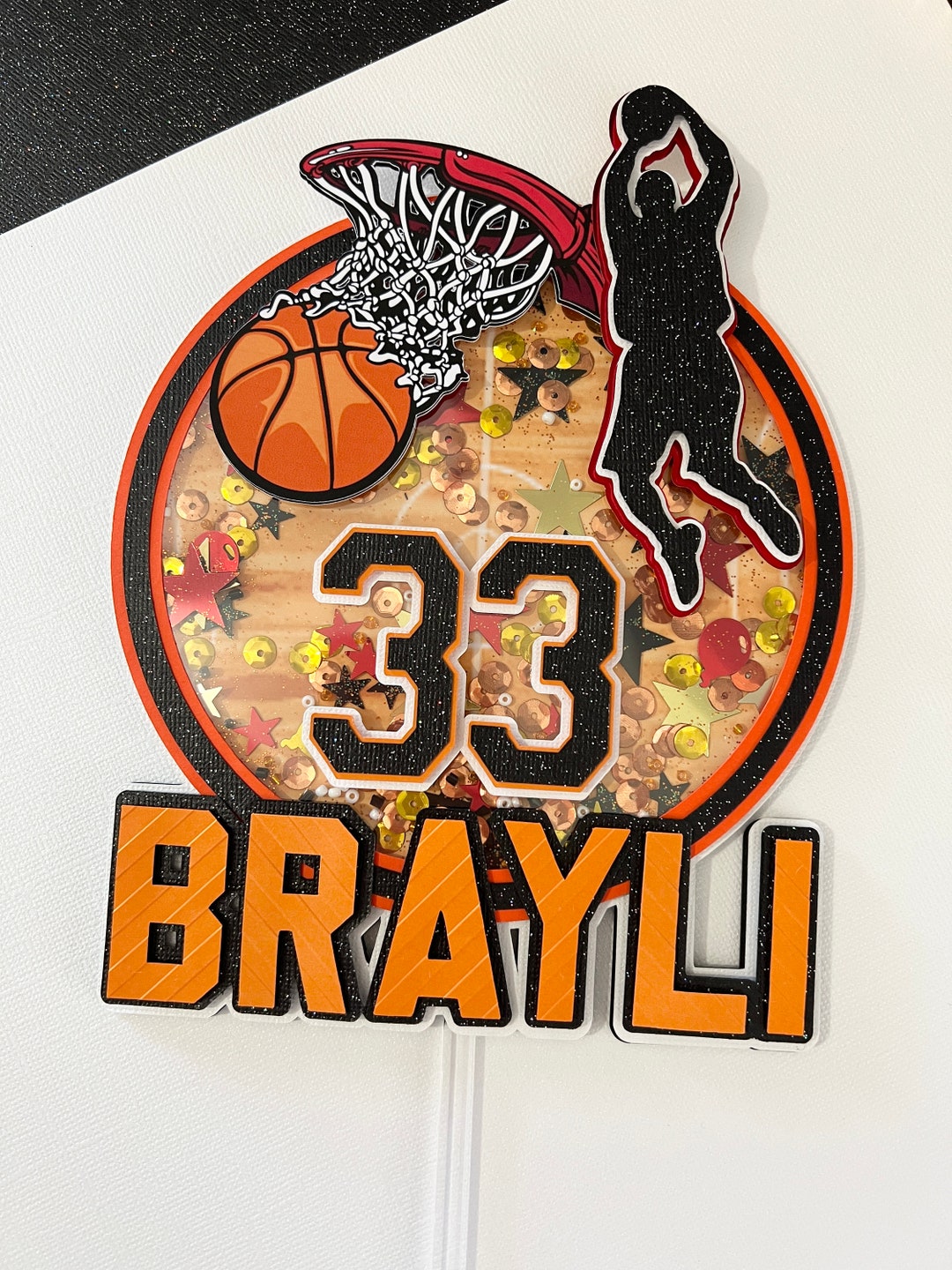 Basketball Cake Topper, Shaker Cake Topper, Sports Party, Custom Decor ...