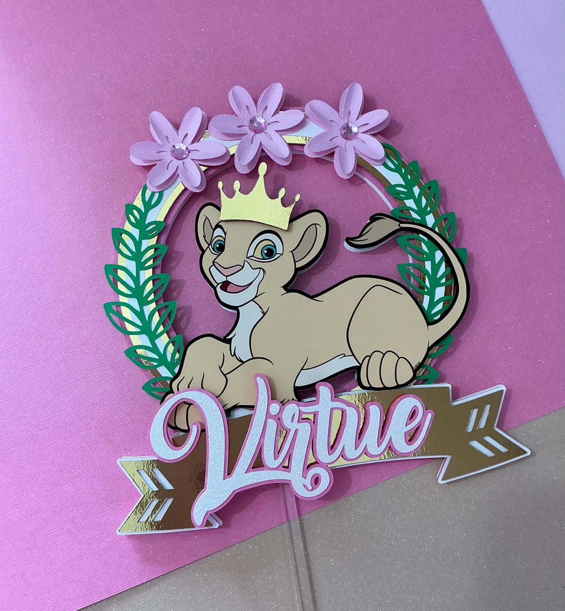 Nala Safari Cake Topper, Lion King, Personalized Baby Shower, Gender ...