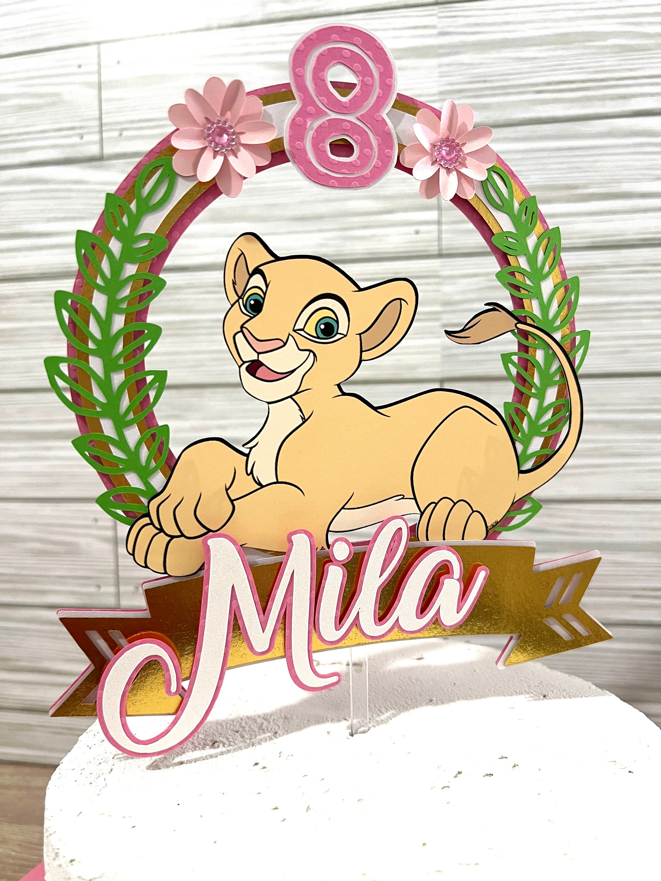 Nala Safari Cake Topper, Glitter Lion King Party Decor, Personalized - Etsy
