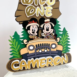 Mickey Safari Inspired Cake Topper Wild One Jungle Safari Mickey Safari ...