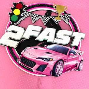 Race Car Cake Topper Two Fast Theme Custom Topper - Etsy