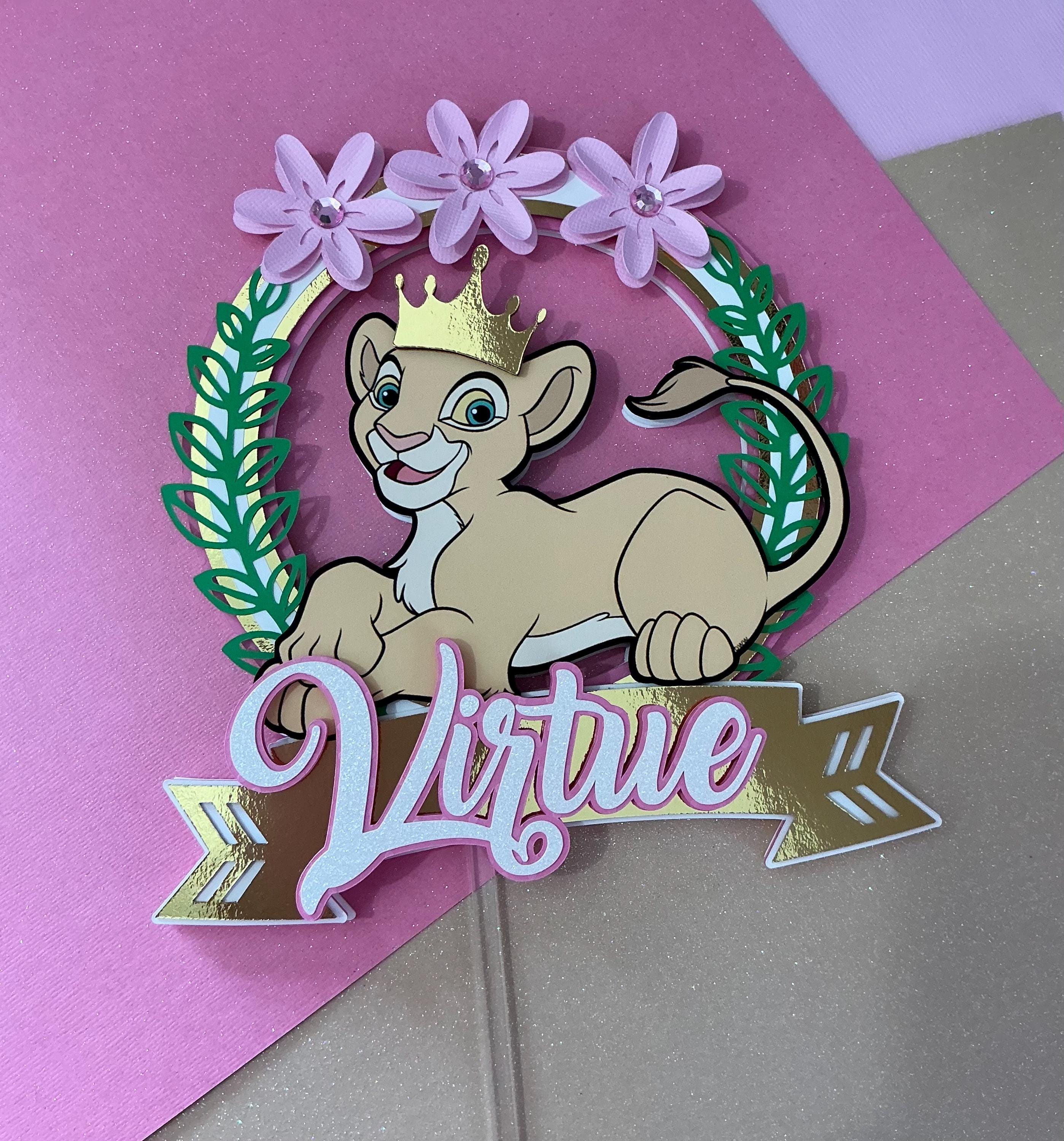 Nala Safari Cake Topper, Lion King, Personalized Baby Shower, Gender ...