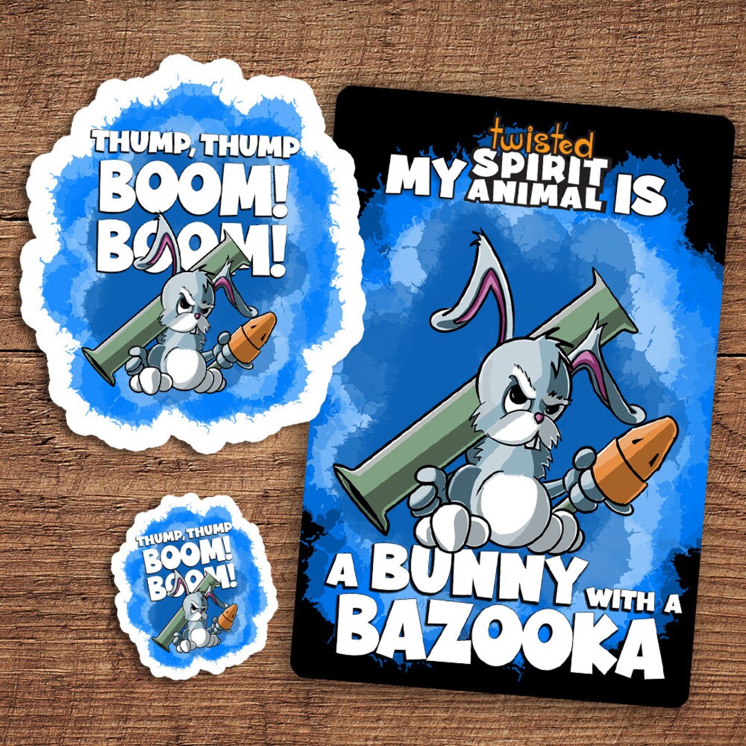 Bunny With a Bazooka / Twisted Spirit Animal Sticker Pack - Etsy