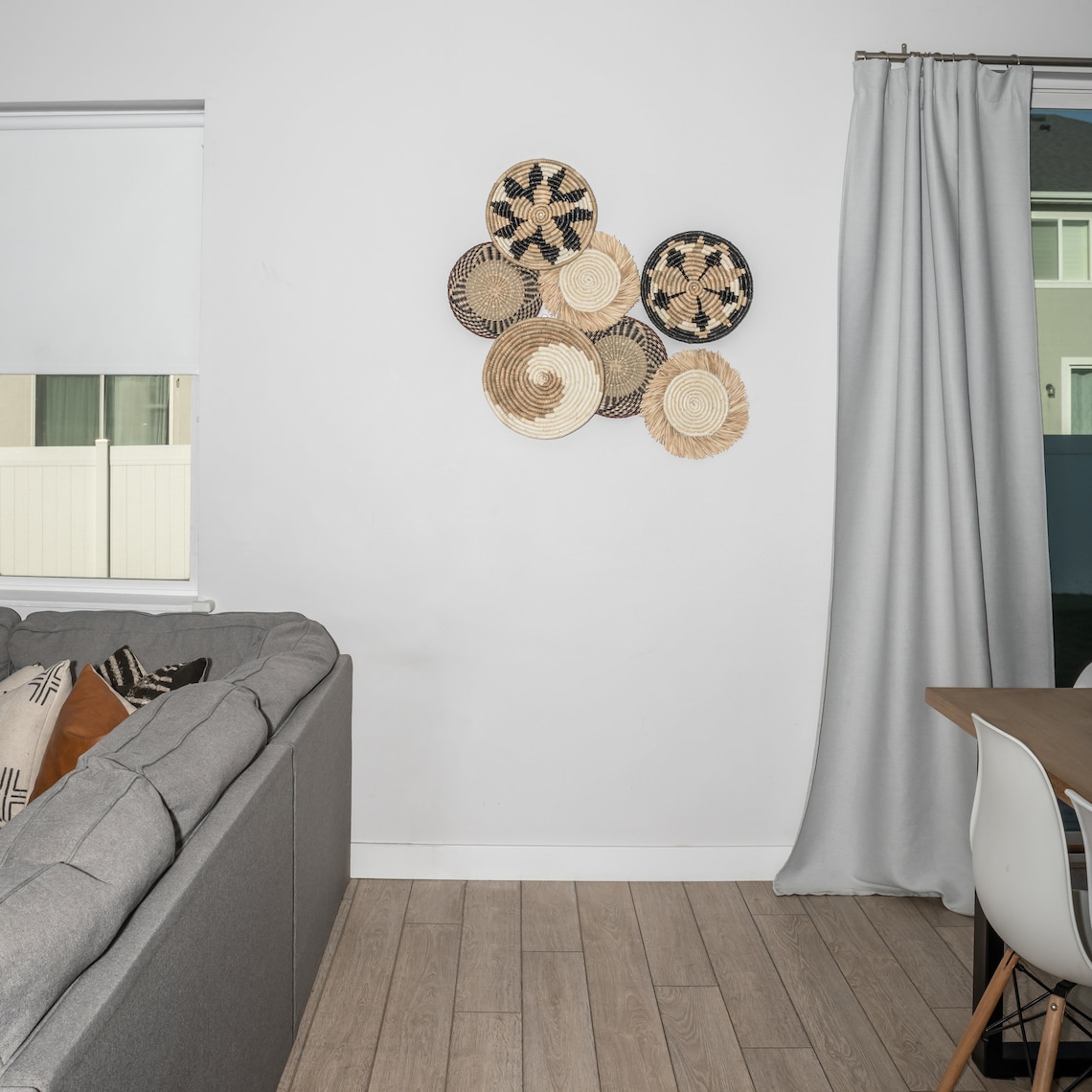 Hanging Woven Wall Basket Set 7 Handmade Seagrass Baskets With Nails ...